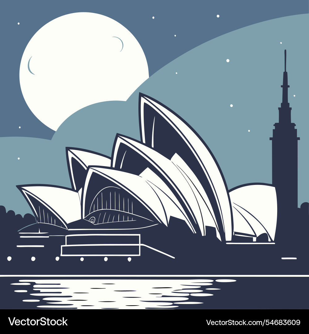 Iconic sydney opera house silhouette design Vector Image