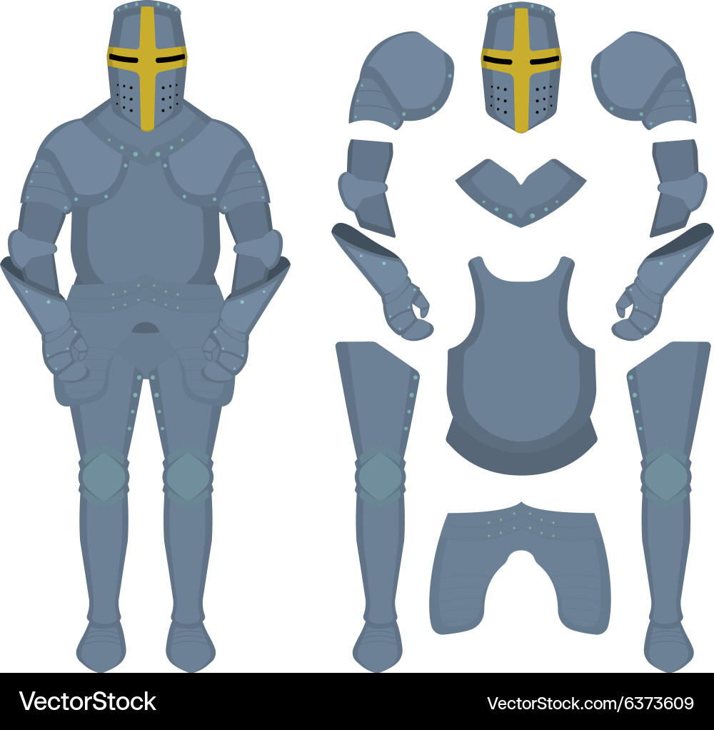 Medieval knight armor parts Royalty Free Vector Image