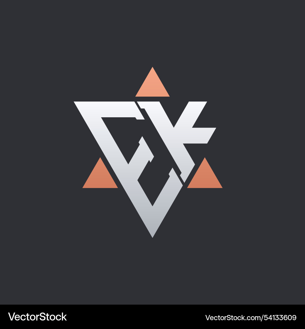 Modern ek letter logo design with geometric Vector Image
