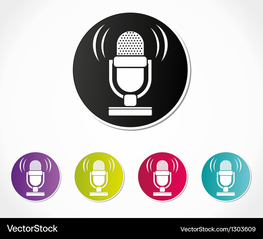 Retro microphone icon Royalty Free Vector Image