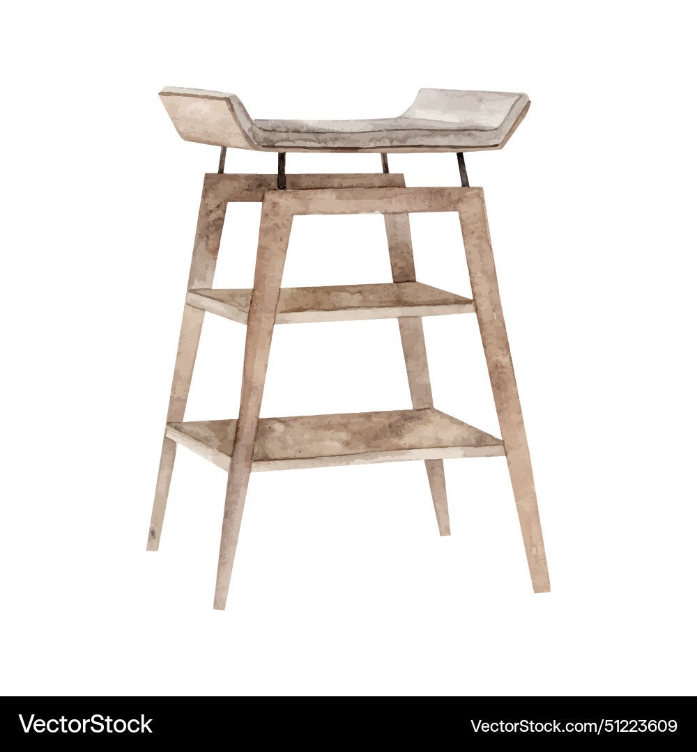 Watercolor drawing of a changing table Royalty Free Vector