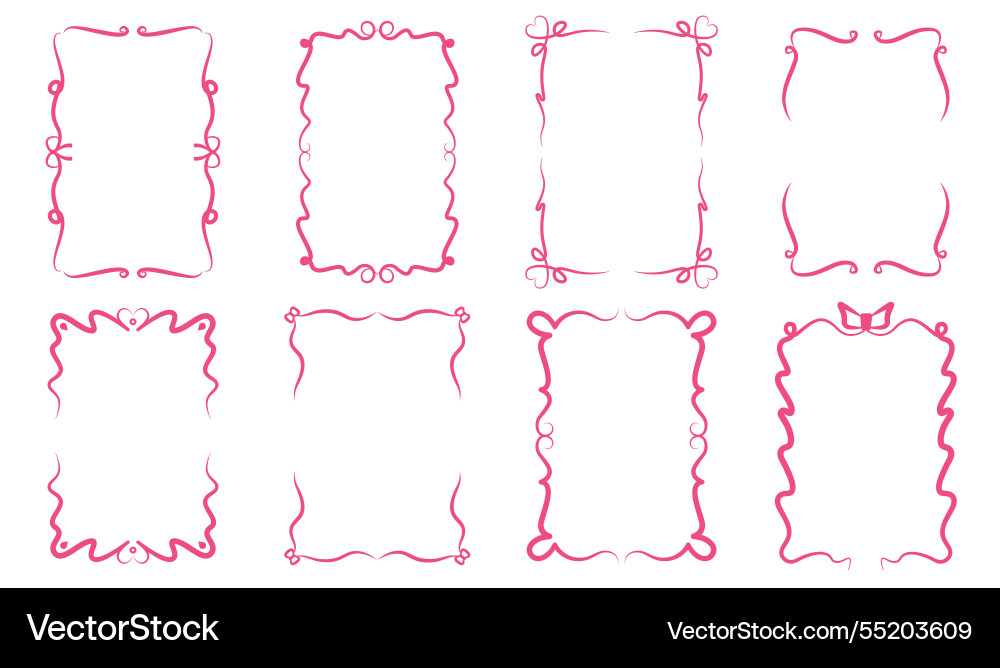 Whimsical wavy frames graphic templates trendy Vector Image
