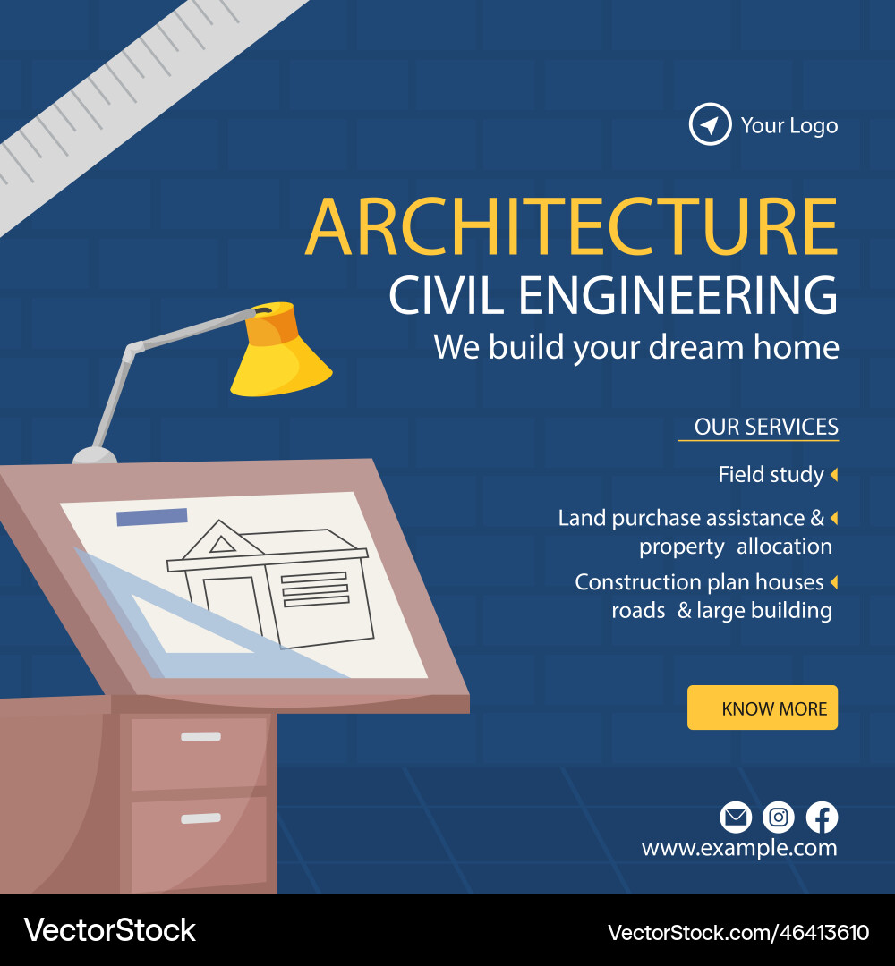Architecture civil engineering banner design Vector Image
