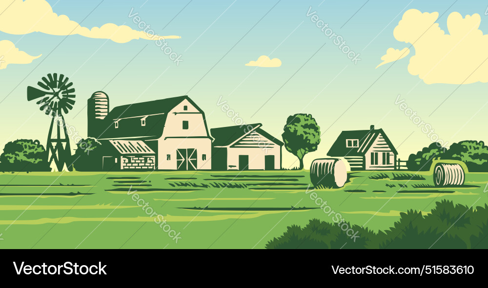 Background scenery of countryside Royalty Free Vector Image
