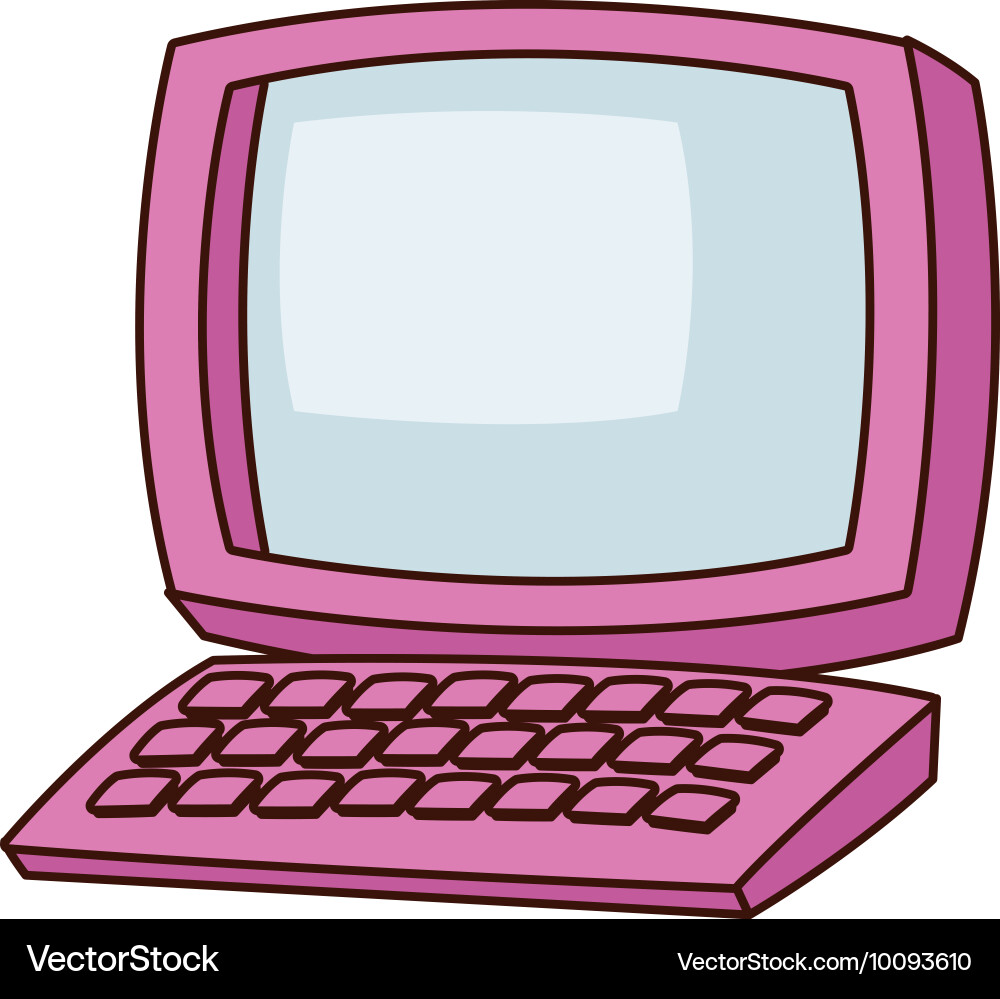 Cartoon computer icon Royalty Free Vector Image