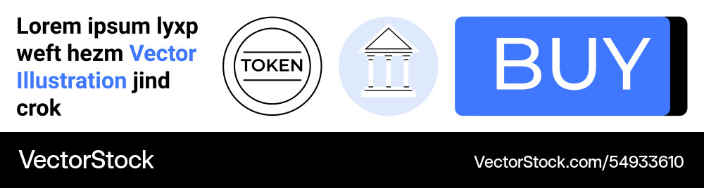 Clean and modern token icons and blue buy button Vector Image