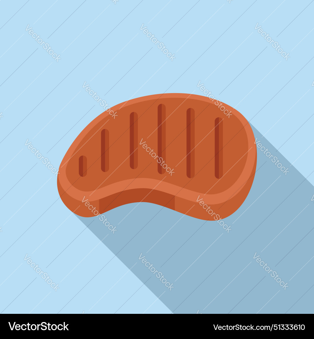 Flat design of a grilled steak Royalty Free Vector Image