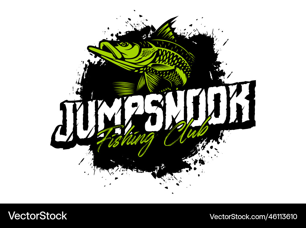 Jumping snook fish logo isolated background Vector Image