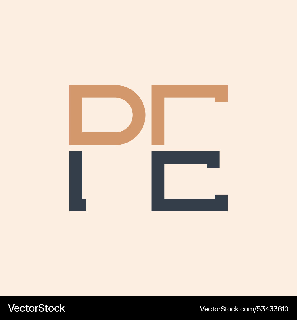 Modern pe letter logo design creative Royalty Free Vector
