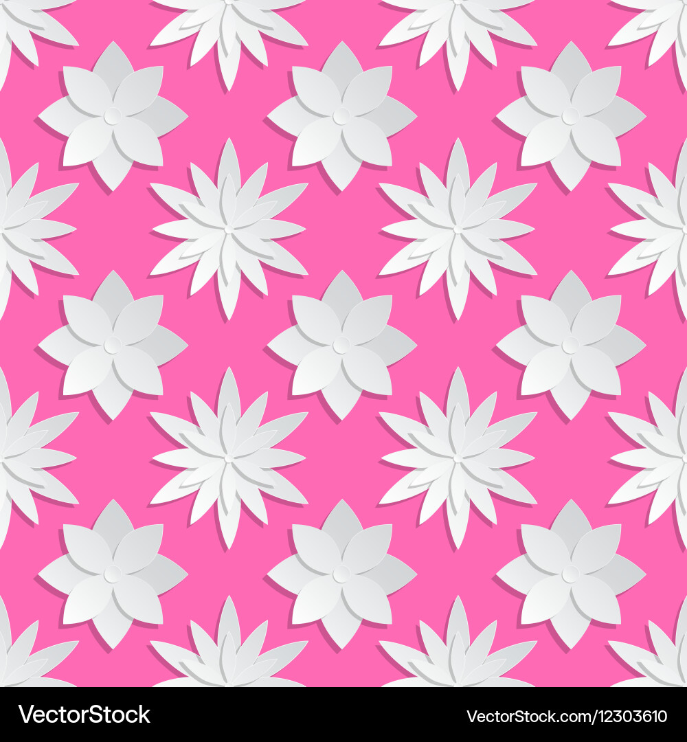Paper cut flowers background origami Royalty Free Vector