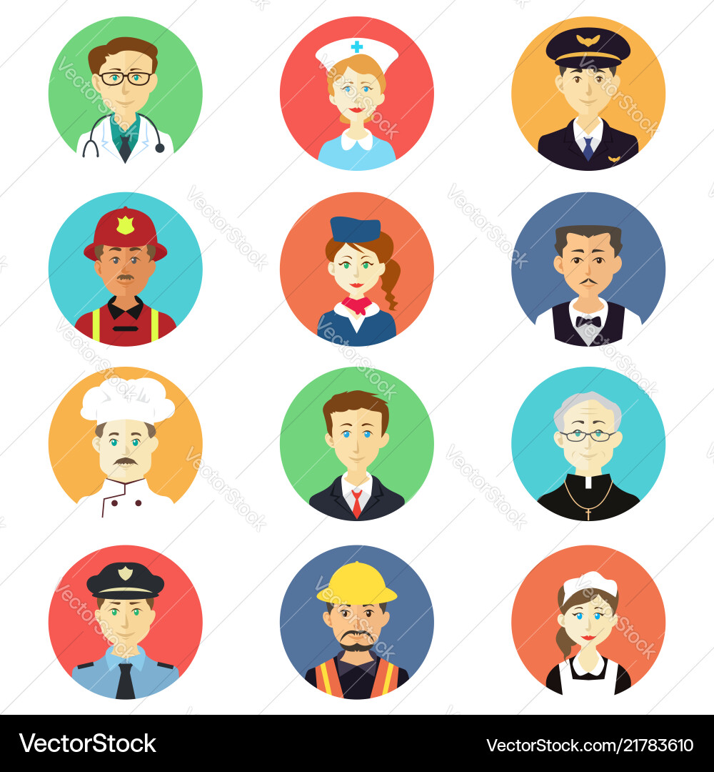 Profession icons Royalty Free Vector Image - VectorStock