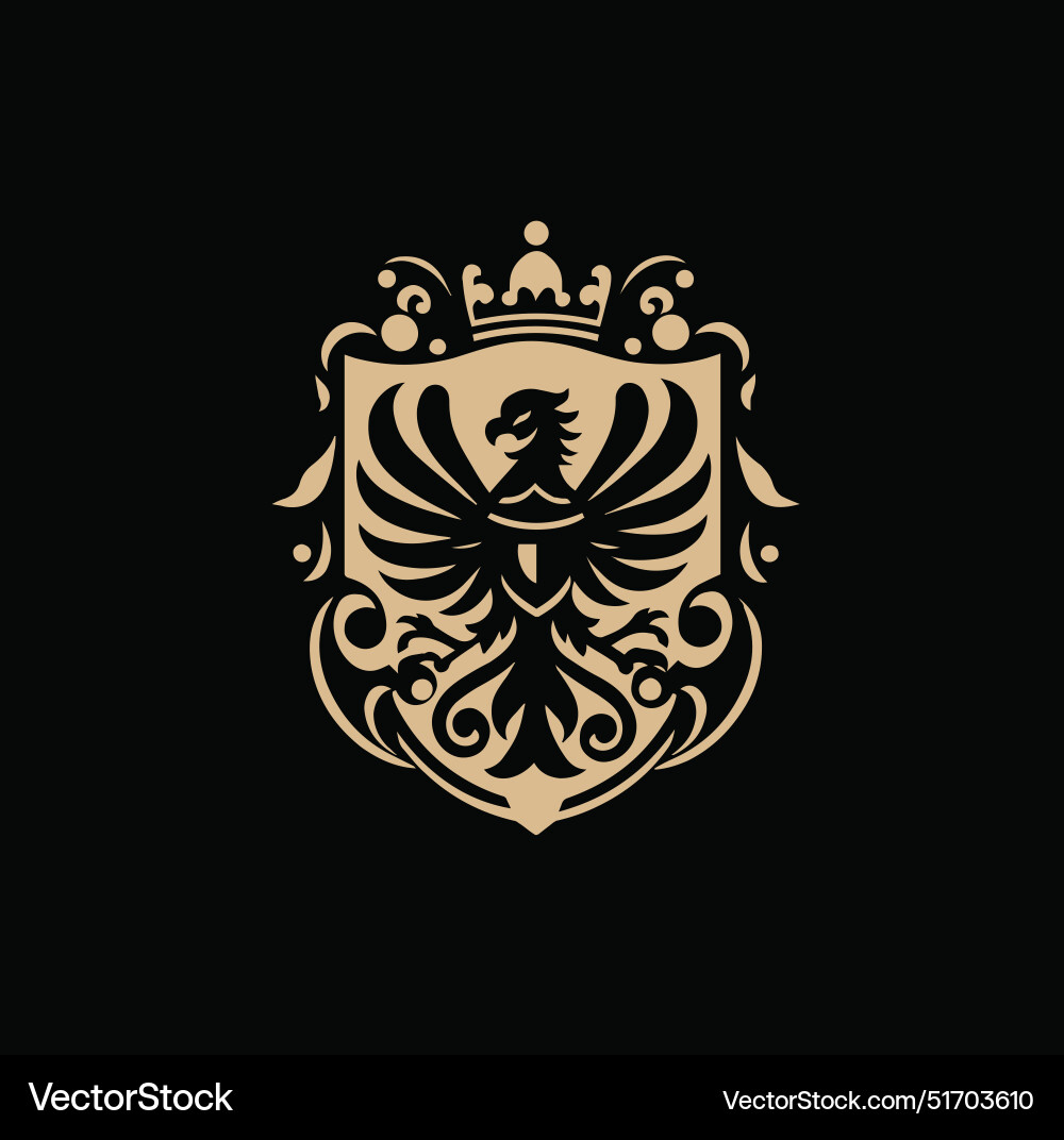 Royal shield logo Royalty Free Vector Image - VectorStock