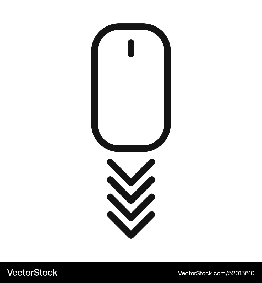 Scroll down icon black line art Royalty Free Vector Image