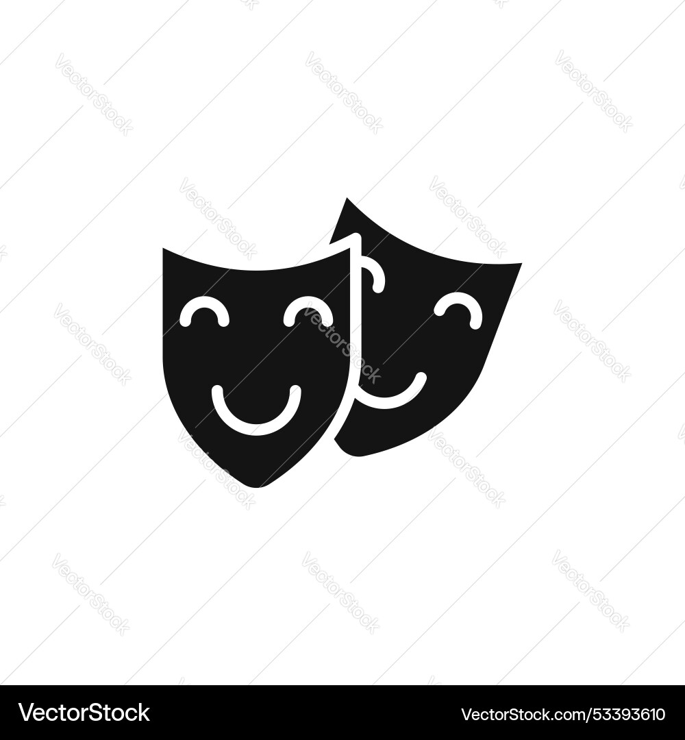 Theater masks icon isolated on white background Vector Image