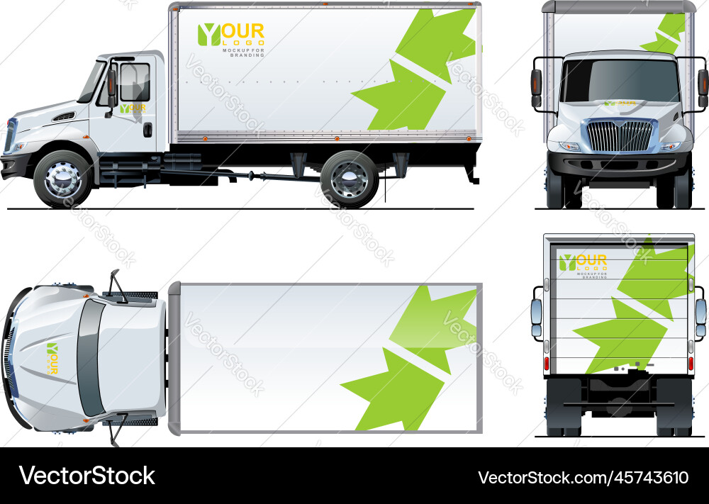 Truck template isolated on white Royalty Free Vector Image