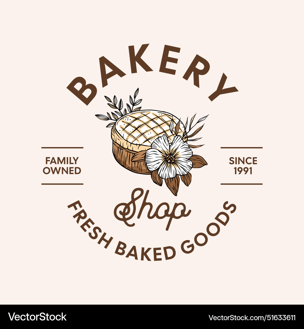 Bakery logo in vintage style Royalty Free Vector Image