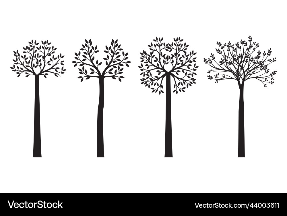 Black Tree Silhouettes Royalty Free Vector Image