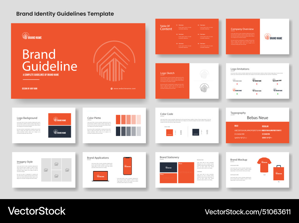 Brand guidelines template and modern Royalty Free Vector