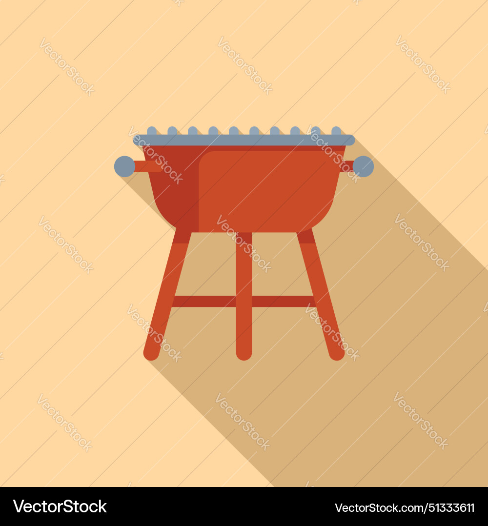 Cartoon barbecue grill on warm background Vector Image