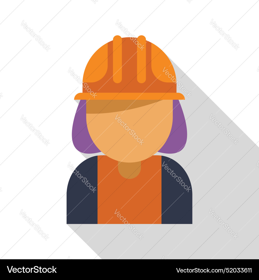 Female construction worker wearing hard hat Vector Image
