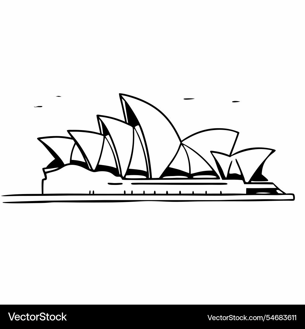 Iconic sydney opera house silhouette design Vector Image