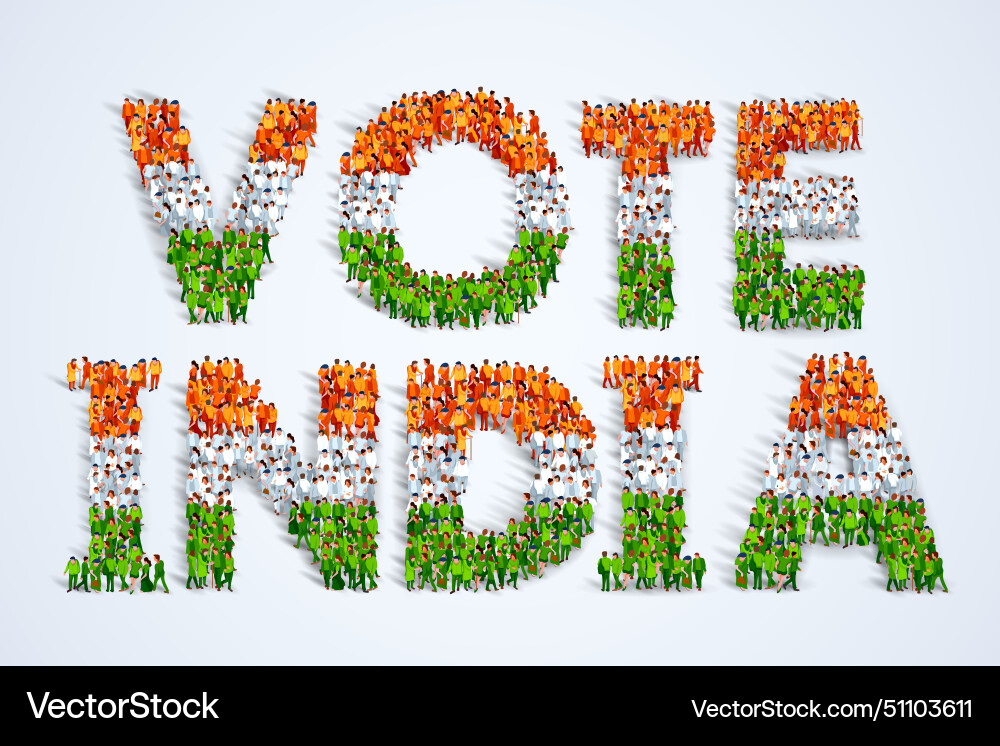 Indian people hand with voting sign showing Vector Image