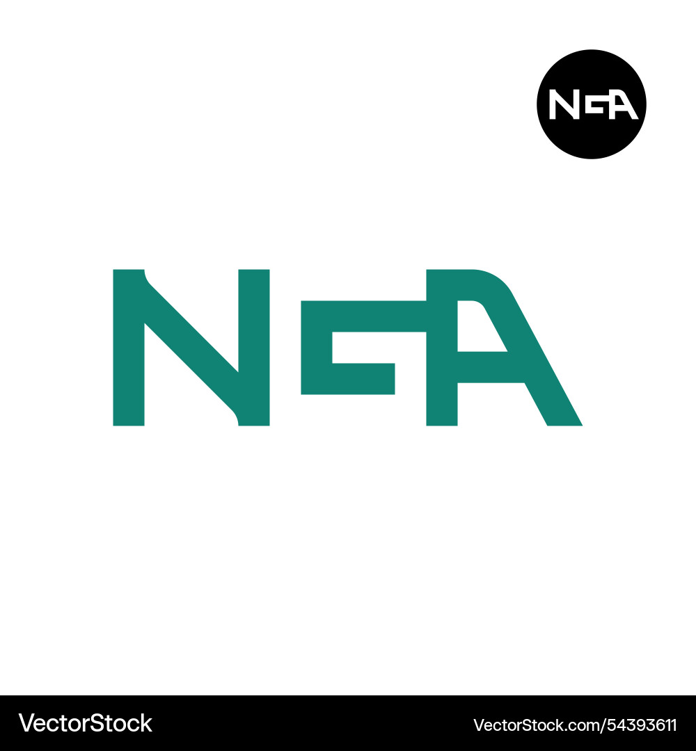 Letter nga logo negative space Royalty Free Vector Image