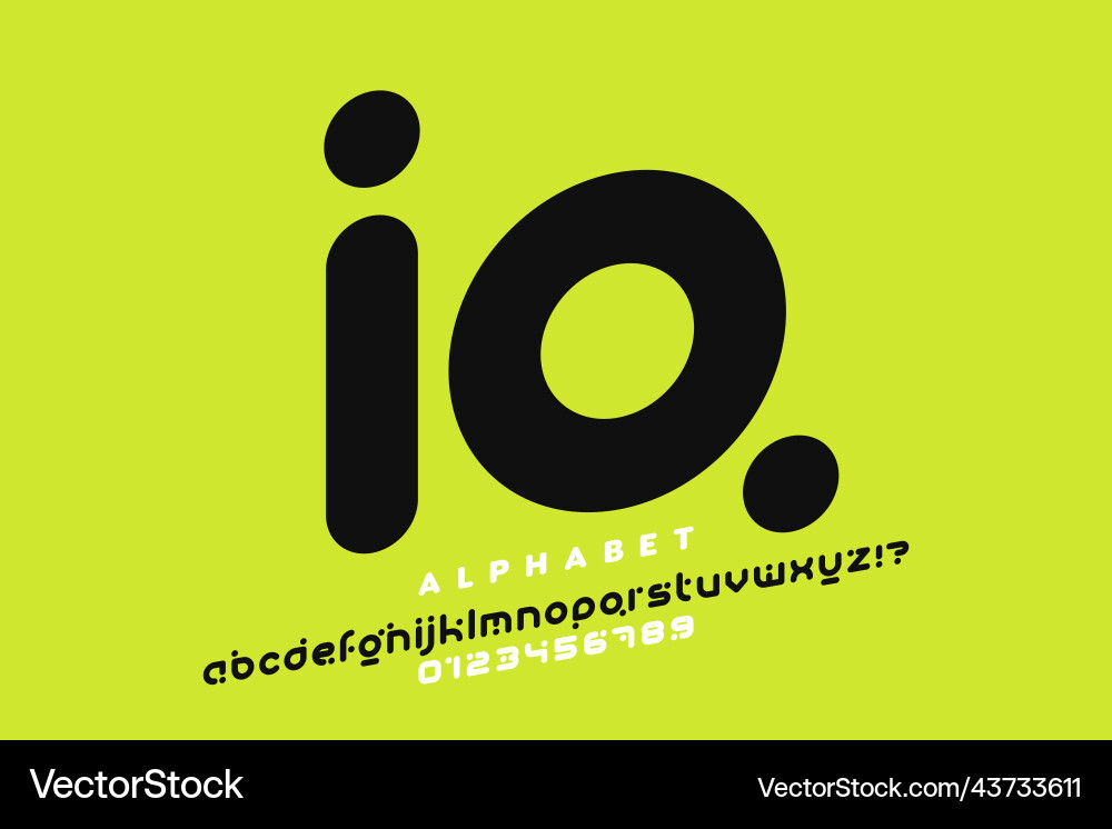 Modern lowercase style font design iq alphabet Vector Image