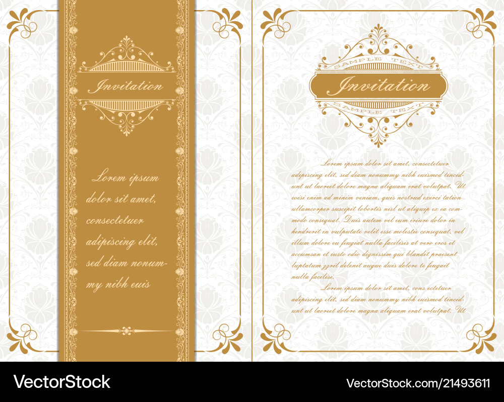 Premium invitation or wedding card Royalty Free Vector Image
