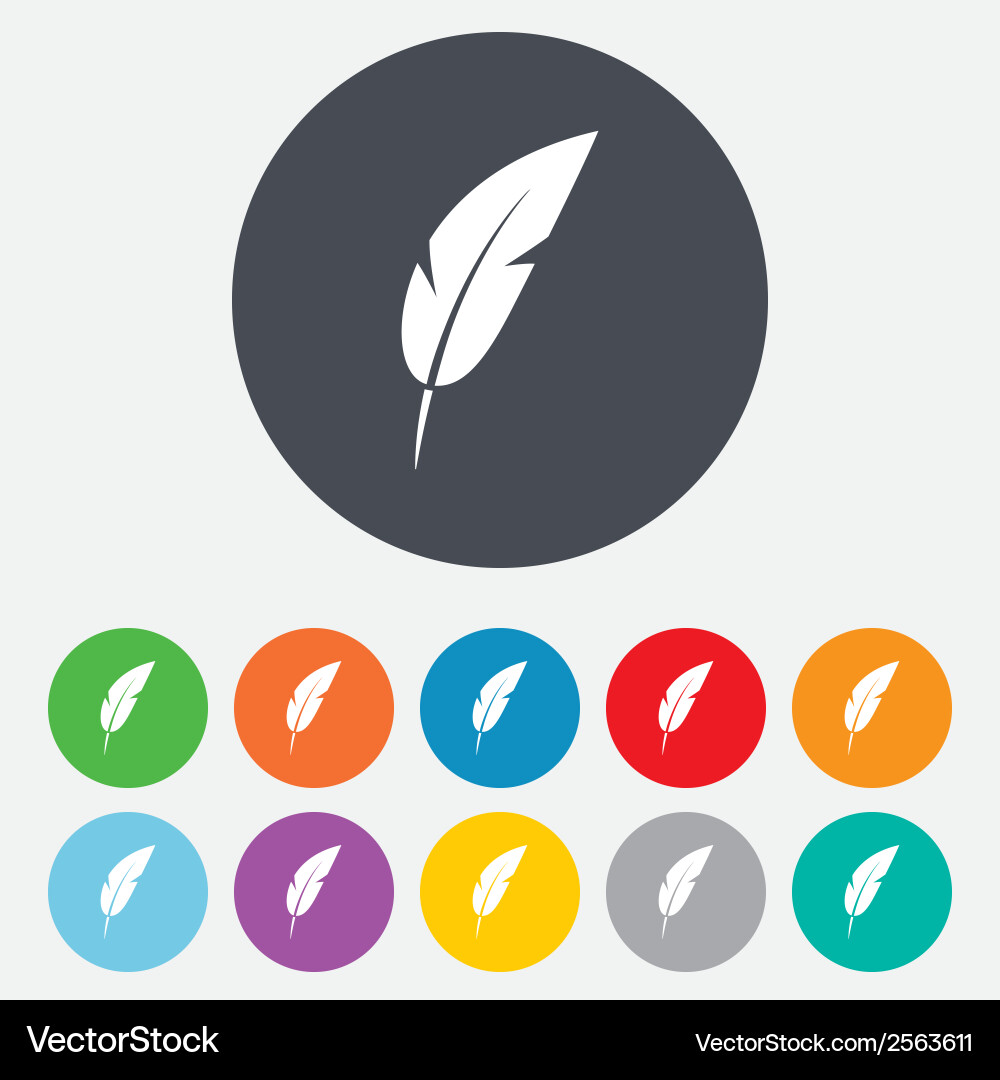 Retro Feather Pen Icon Royalty Free Vector Image