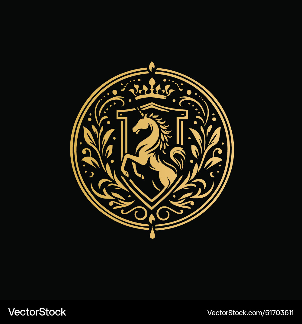 Royal shield logo Royalty Free Vector Image - VectorStock