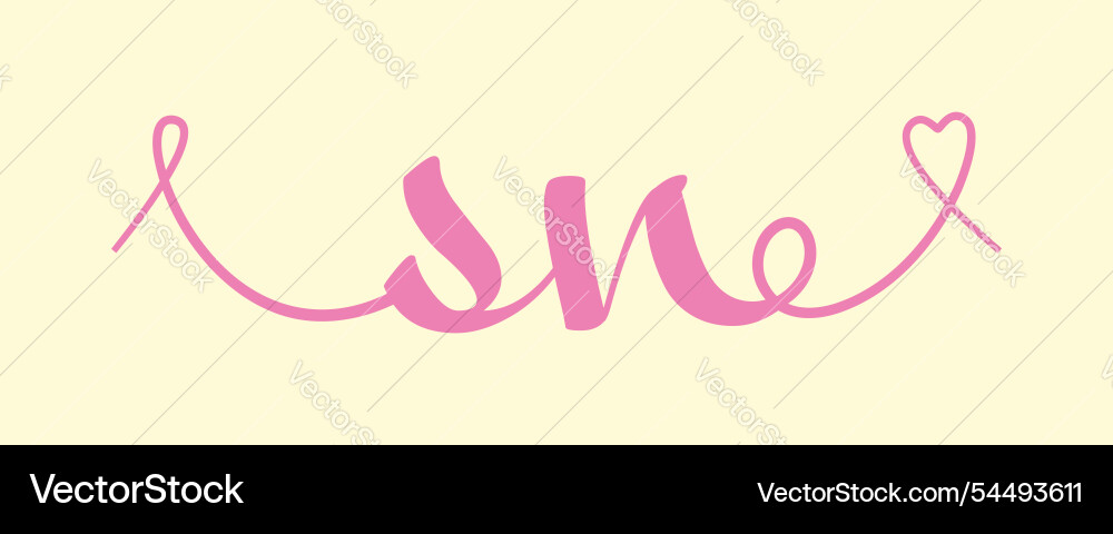 Sn initial wedding monogram calligraphy hand Vector Image