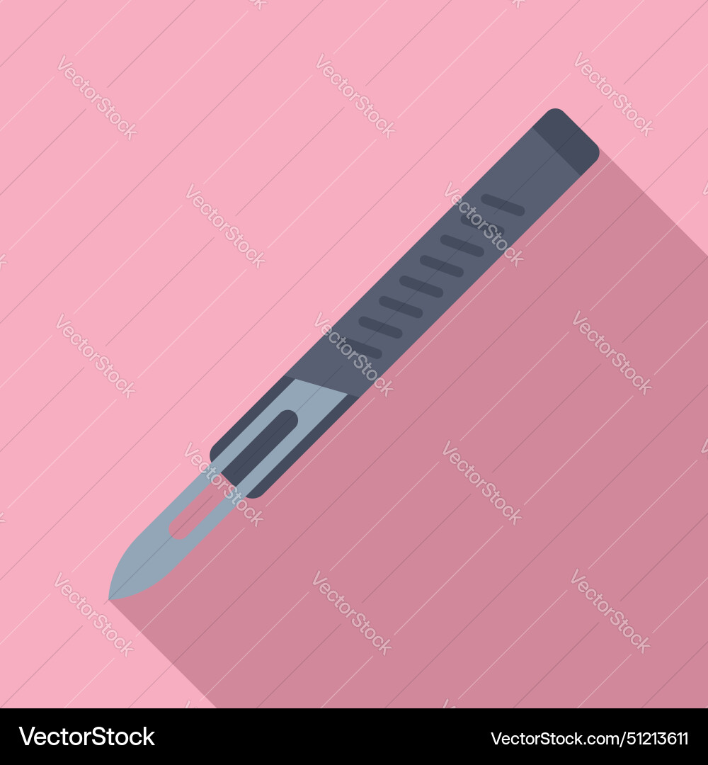 Surgery scalpel icon flat medical Royalty Free Vector Image