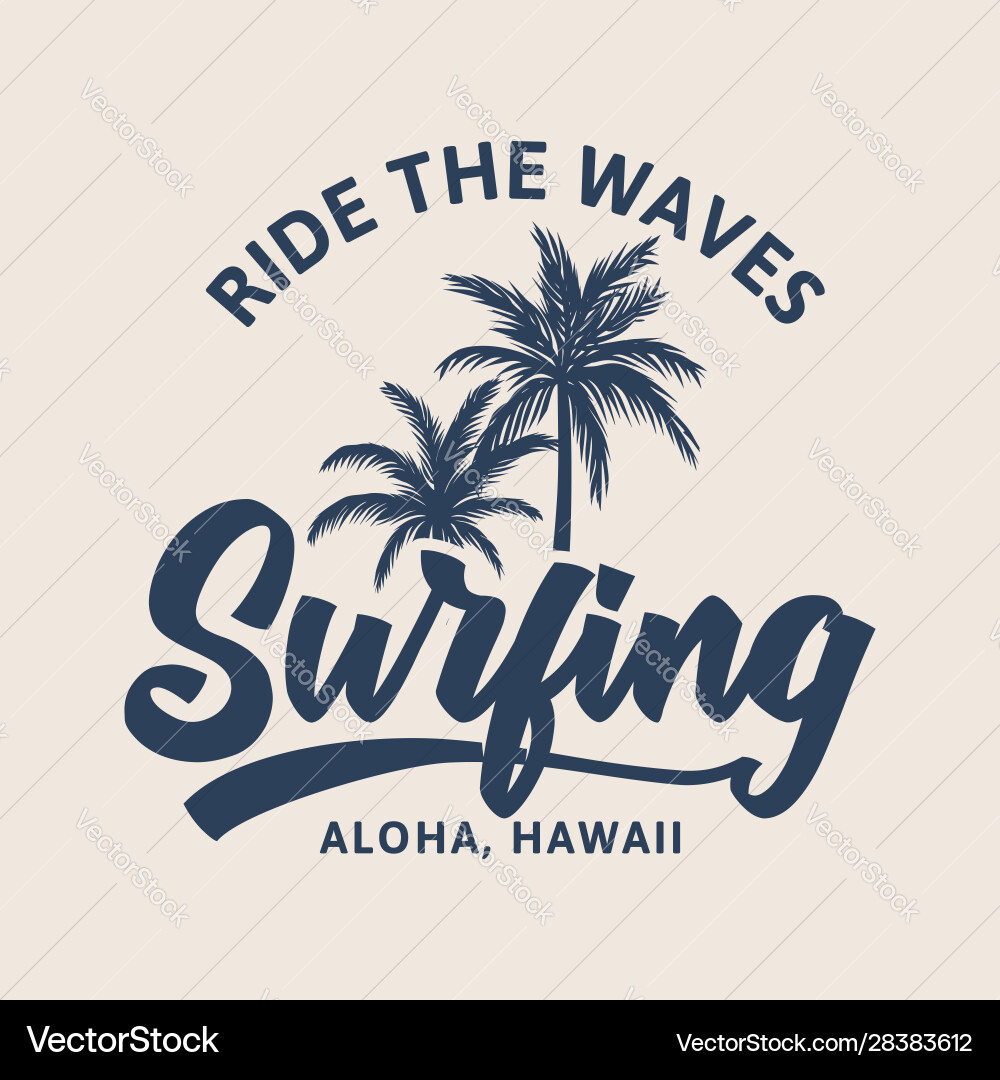 Aloha Surf Vintage Retro Royalty Free Vector Image
