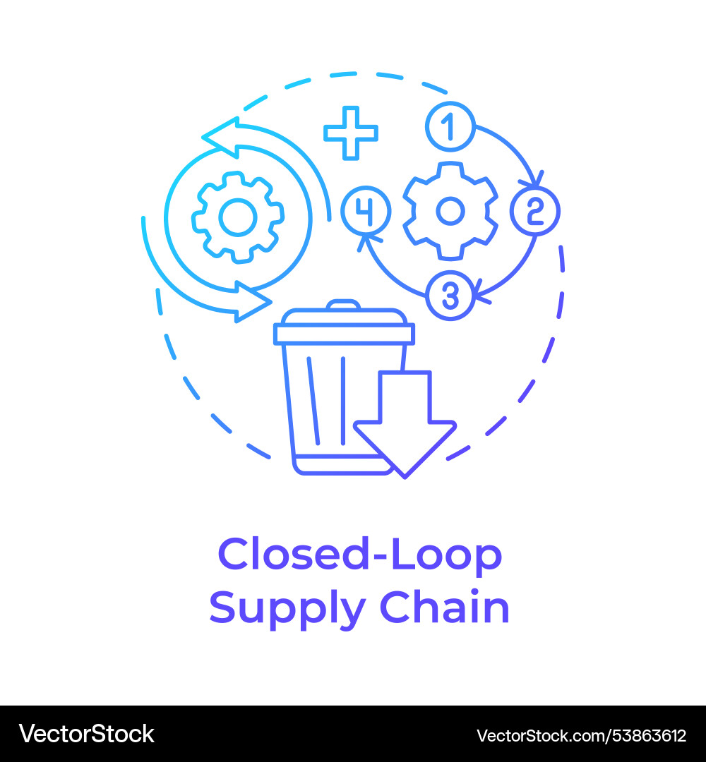 Closed-loop supply chain blue gradient concept Vector Image