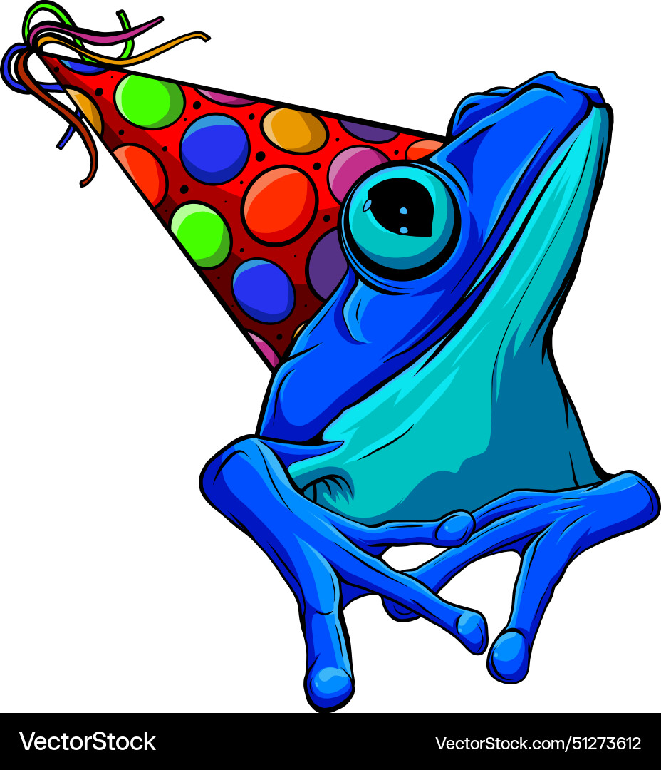 Crazy frog party cartoon Royalty Free Vector Image