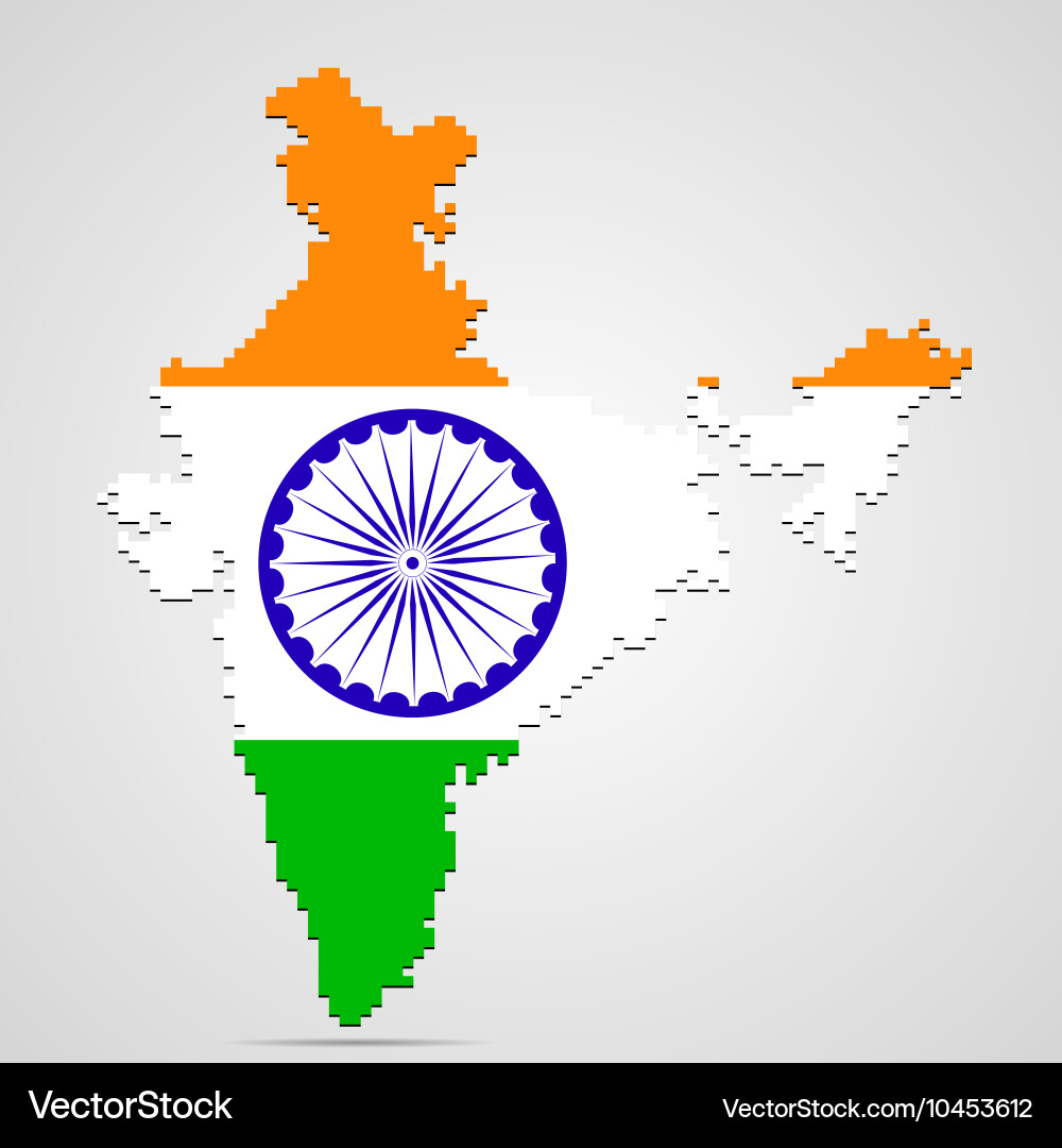 Creative pixel india map Royalty Free Vector Image