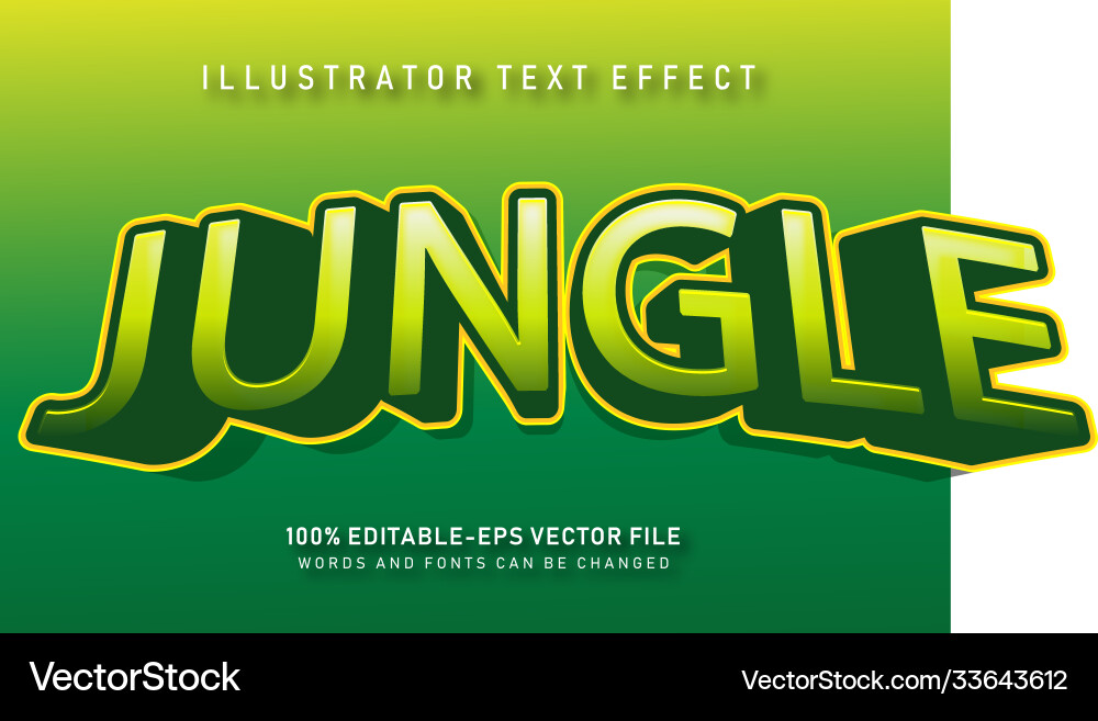 Jungle text effect Royalty Free Vector Image - VectorStock