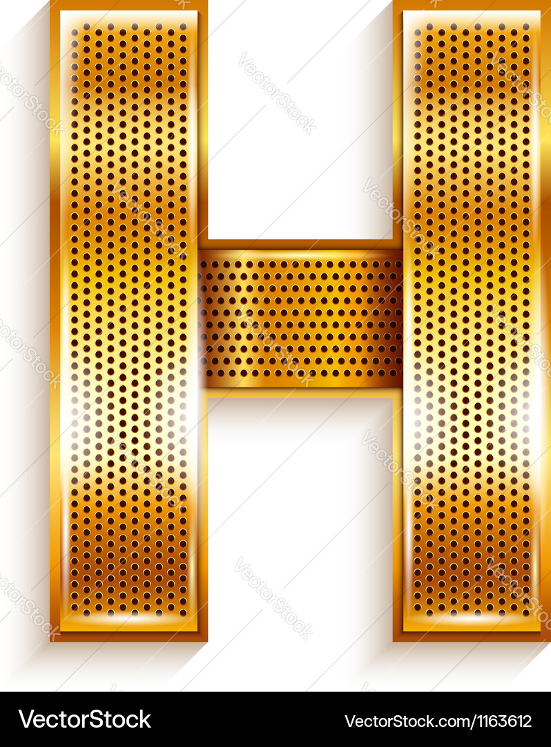 Metallic Gold Perforated Ribbon H Royalty Free Vector Image