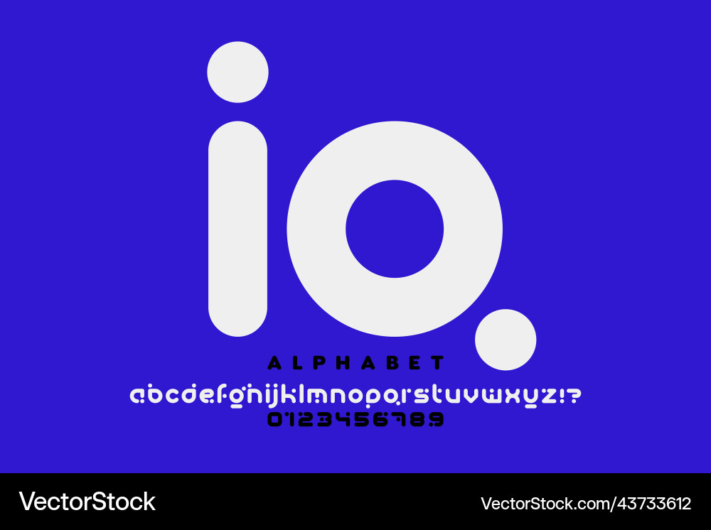 Modern lowercase style font design iq alphabet Vector Image