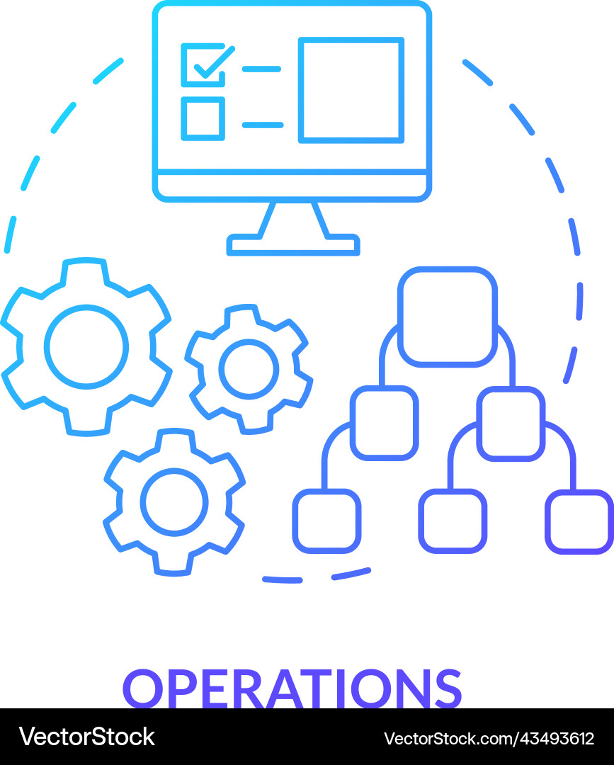 Operations Blue Gradient Icon Royalty Free Vector Image
