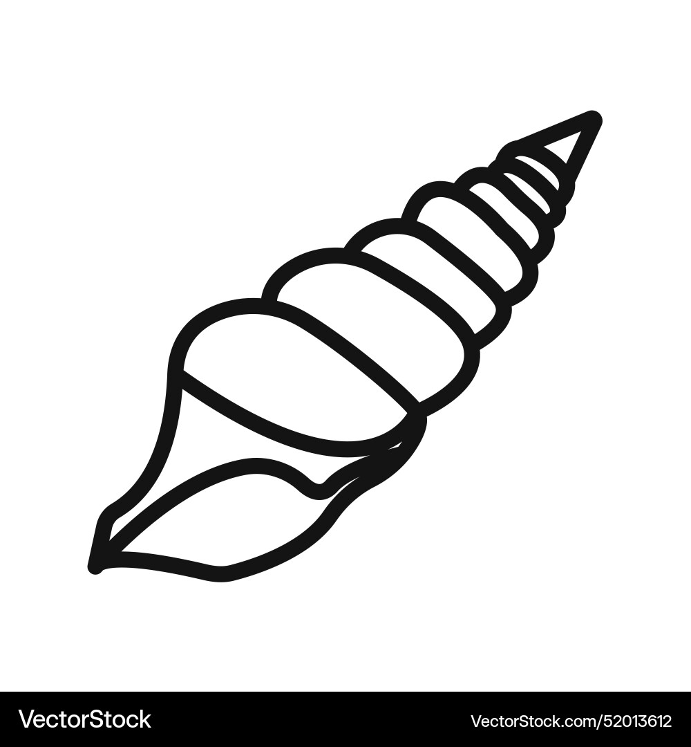 Sea shell icon black line art Royalty Free Vector Image