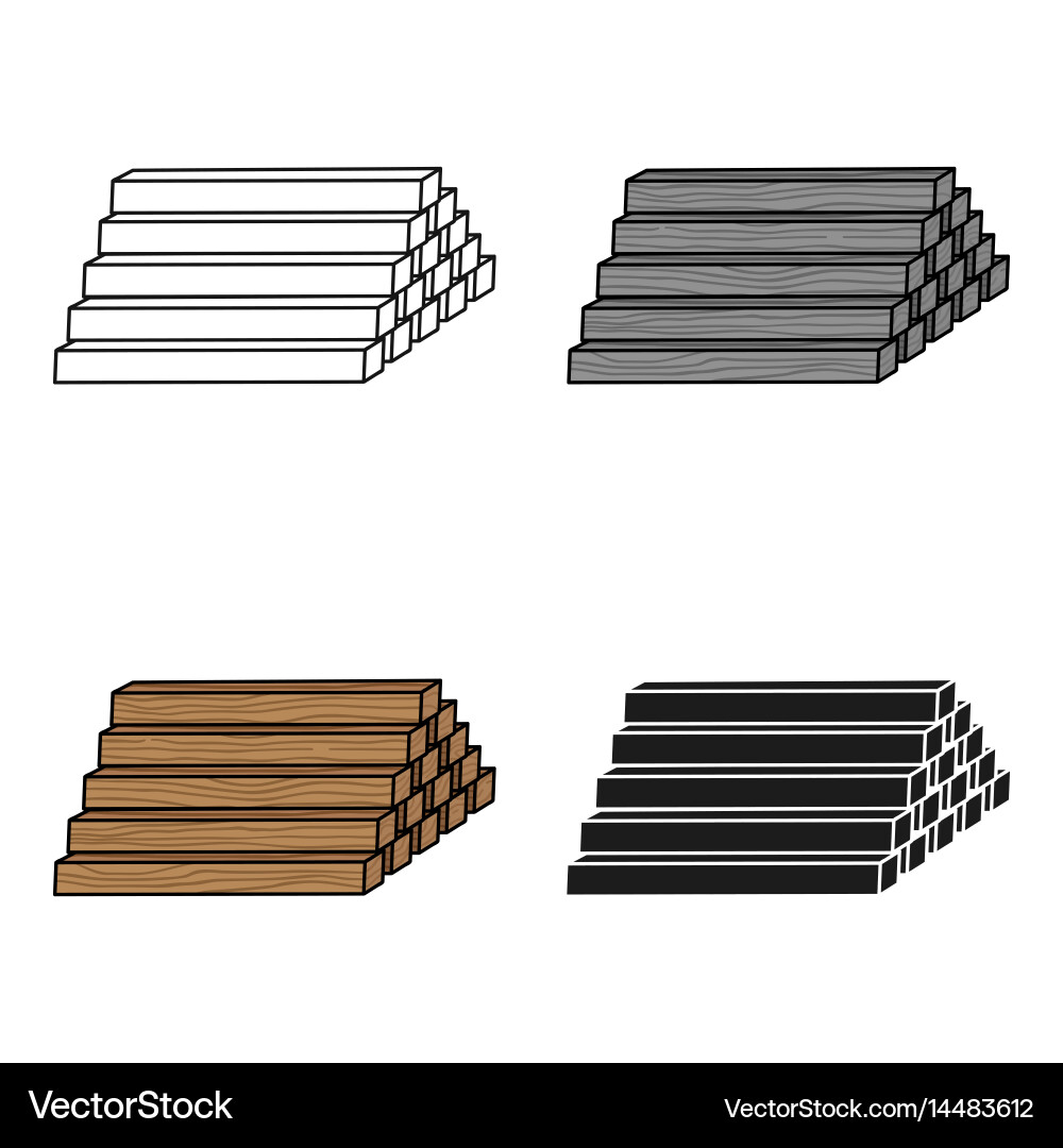 Stack of lumbers icon in cartoon style isolated Vector Image
