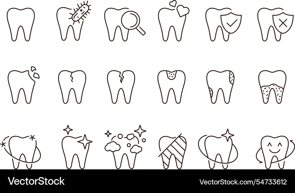Tooth icons Royalty Free Vector Image - VectorStock