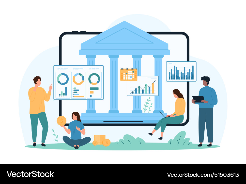 Banking mobile app for financial data analysis Vector Image
