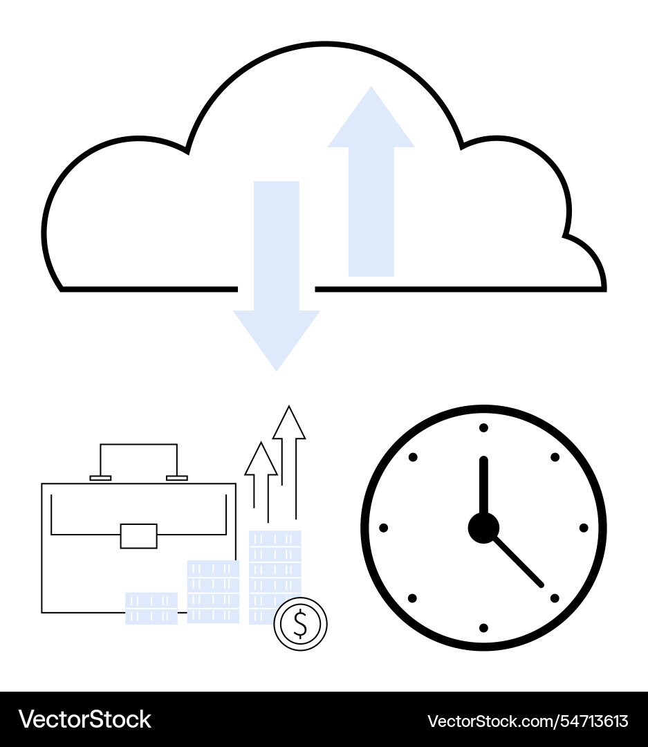 Business essentials cloud computing financial Vector Image