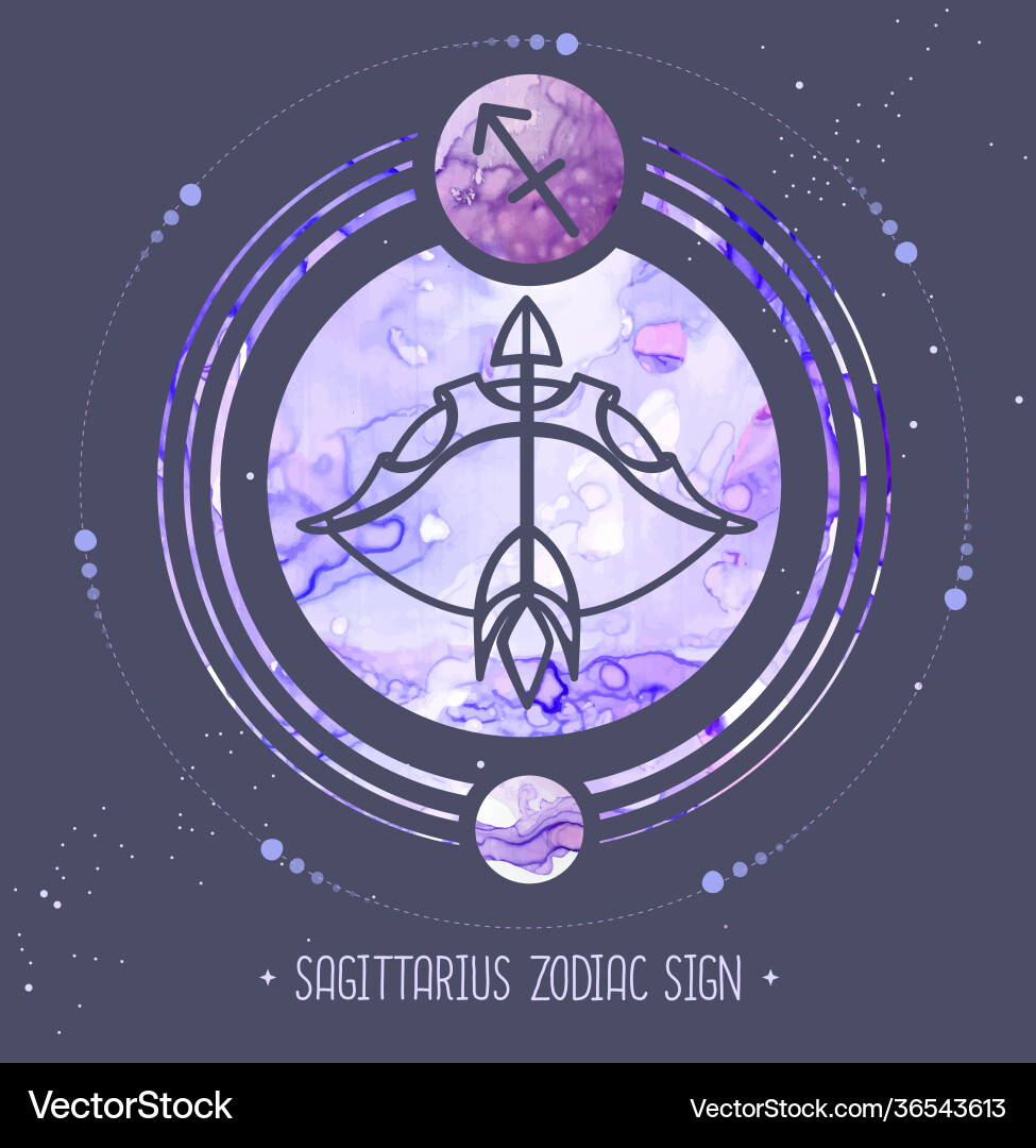 Card with astrology sagittarius sign Royalty Free Vector