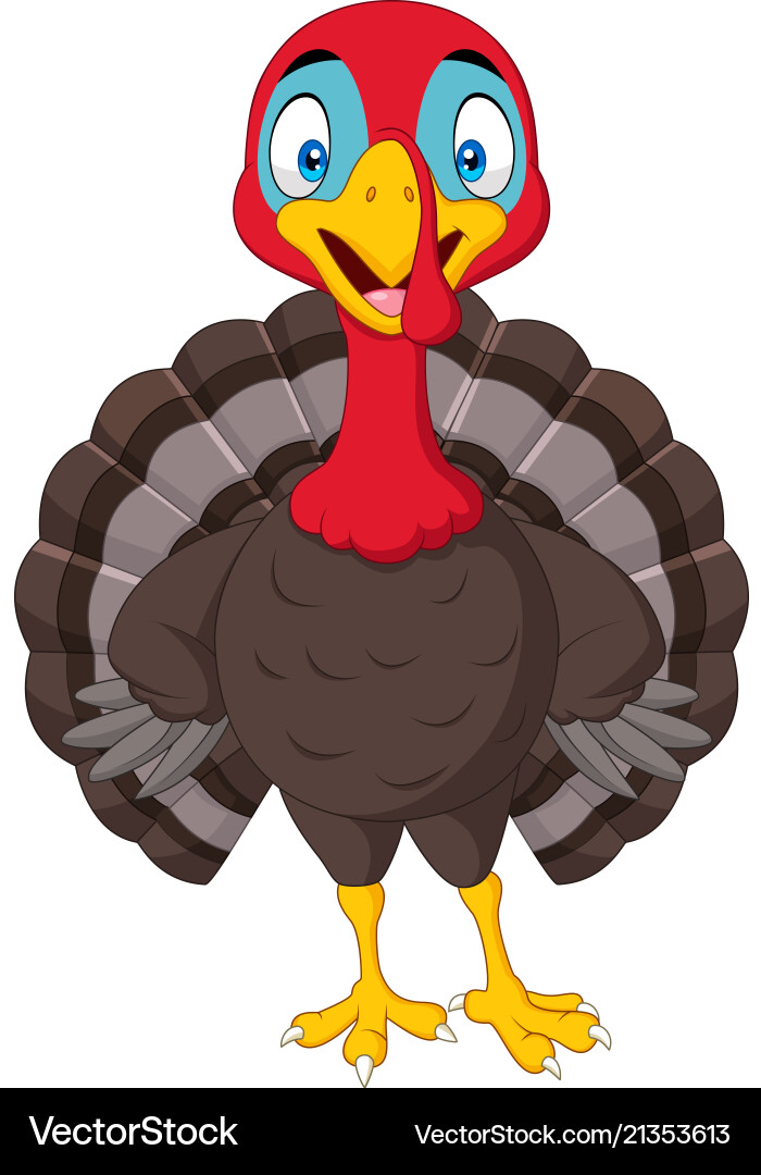 Cartoon turkey isolated on white background Vector Image