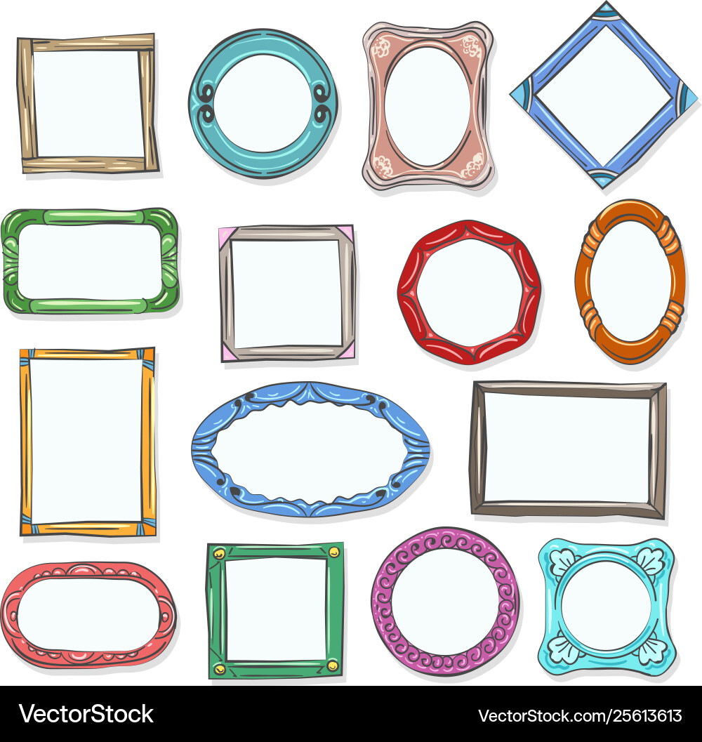 Circle cartoon photo shapes Royalty Free Vector Image