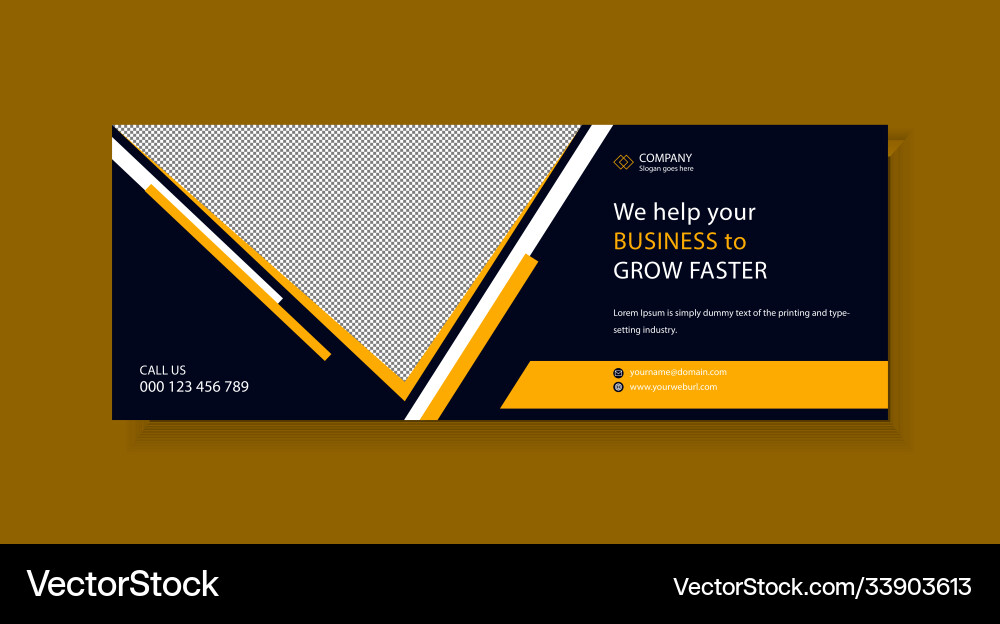 Corporate facebook cover template design Vector Image